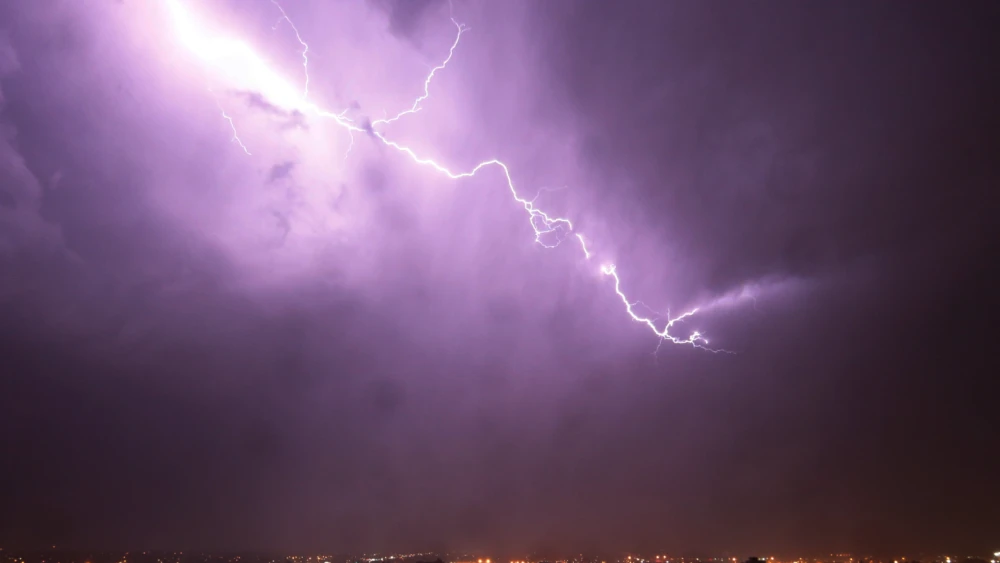 purple lightning strike